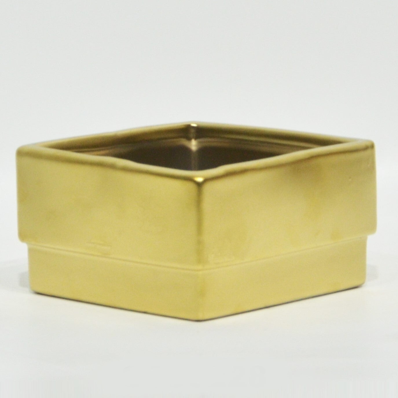 Set of 4 Matte Gold Ceramic Planter - Walmart.com