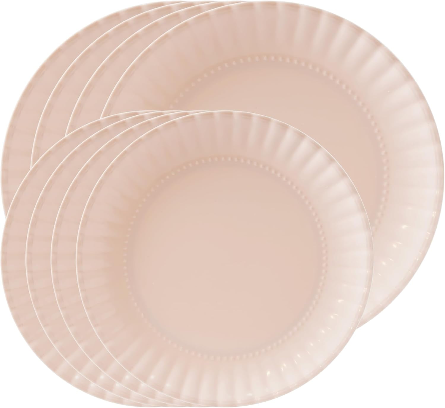 Set of 4 Melamine Dinner Plates, Lightweight Round Salad Plates for ...