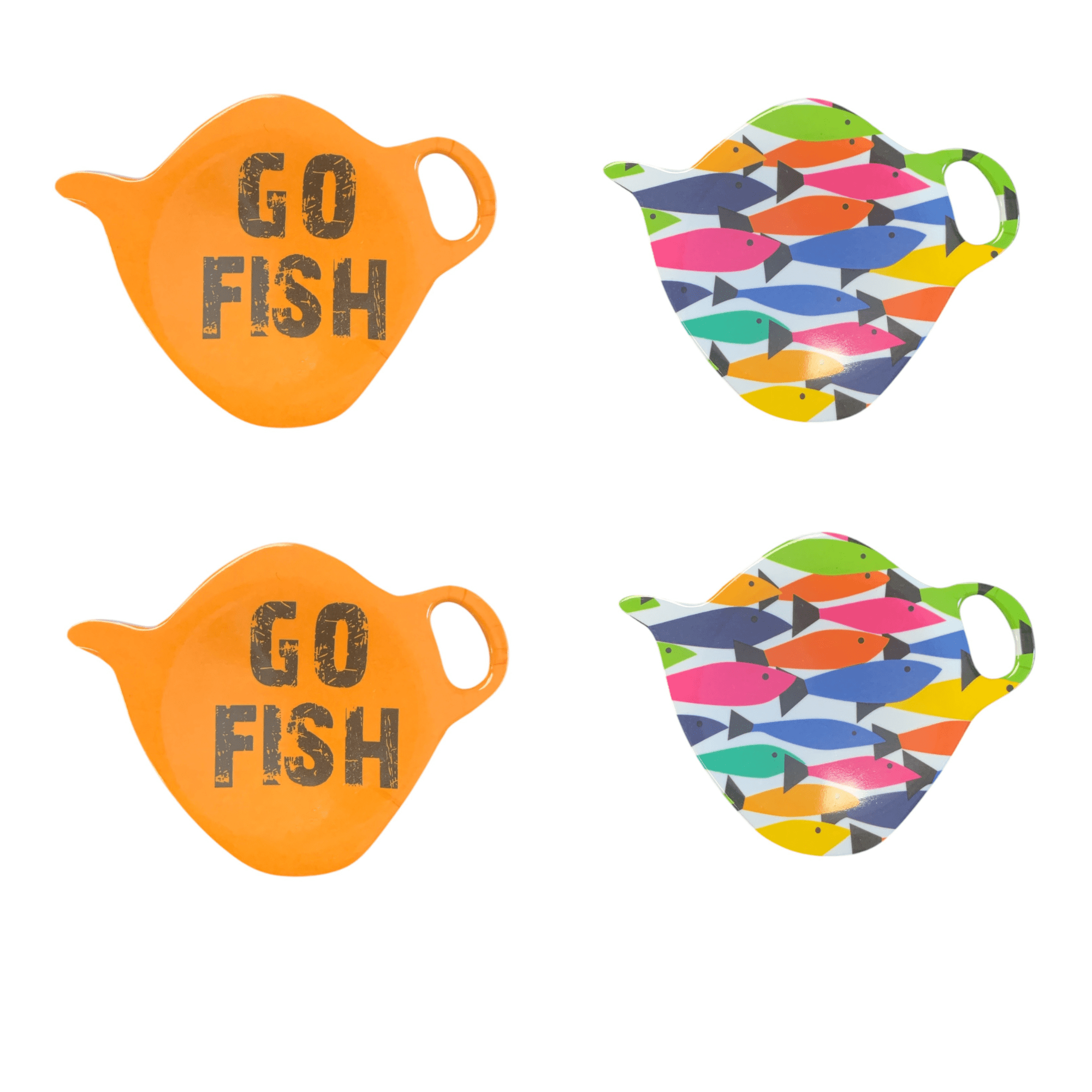 Set of 4 Melamine Tea Bag Holders – Go Fish Themed Rests for Tea Lovers ...
