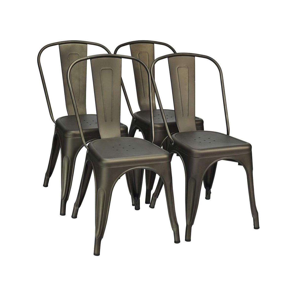 Set of 4 Metal Bar stools, Stylish and Modern Chairs with Dismantle ...