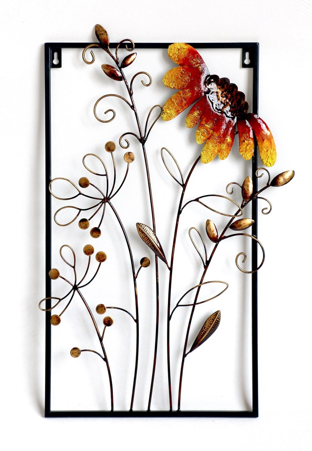 Set of 4 Metal Frame With Flowers Wall Decor - Walmart.com