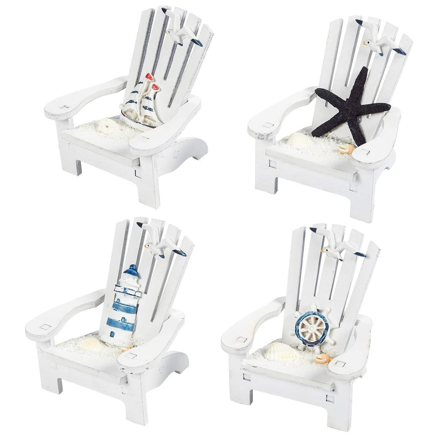 Walmart Set of 4 Mini Beach Chairs, Nautical Home Decor, Ocean ...