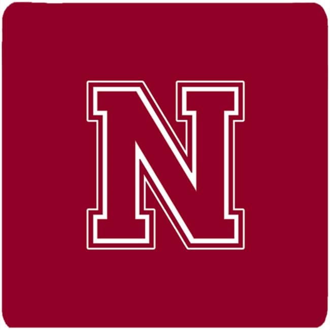 Set of 4 Monogram - Maroon and White Foam Coasters Initial Letter N ...