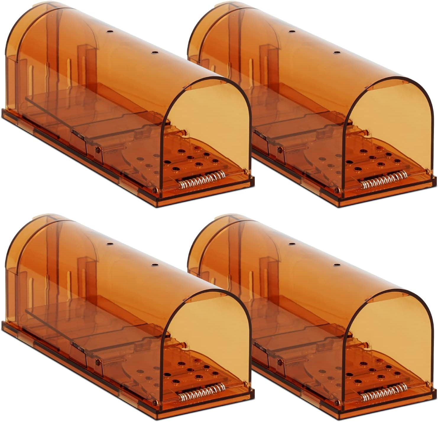 Set of 4 Mouse Traps, Rat Traps with Ventilation Holes, Animal Friendly ...