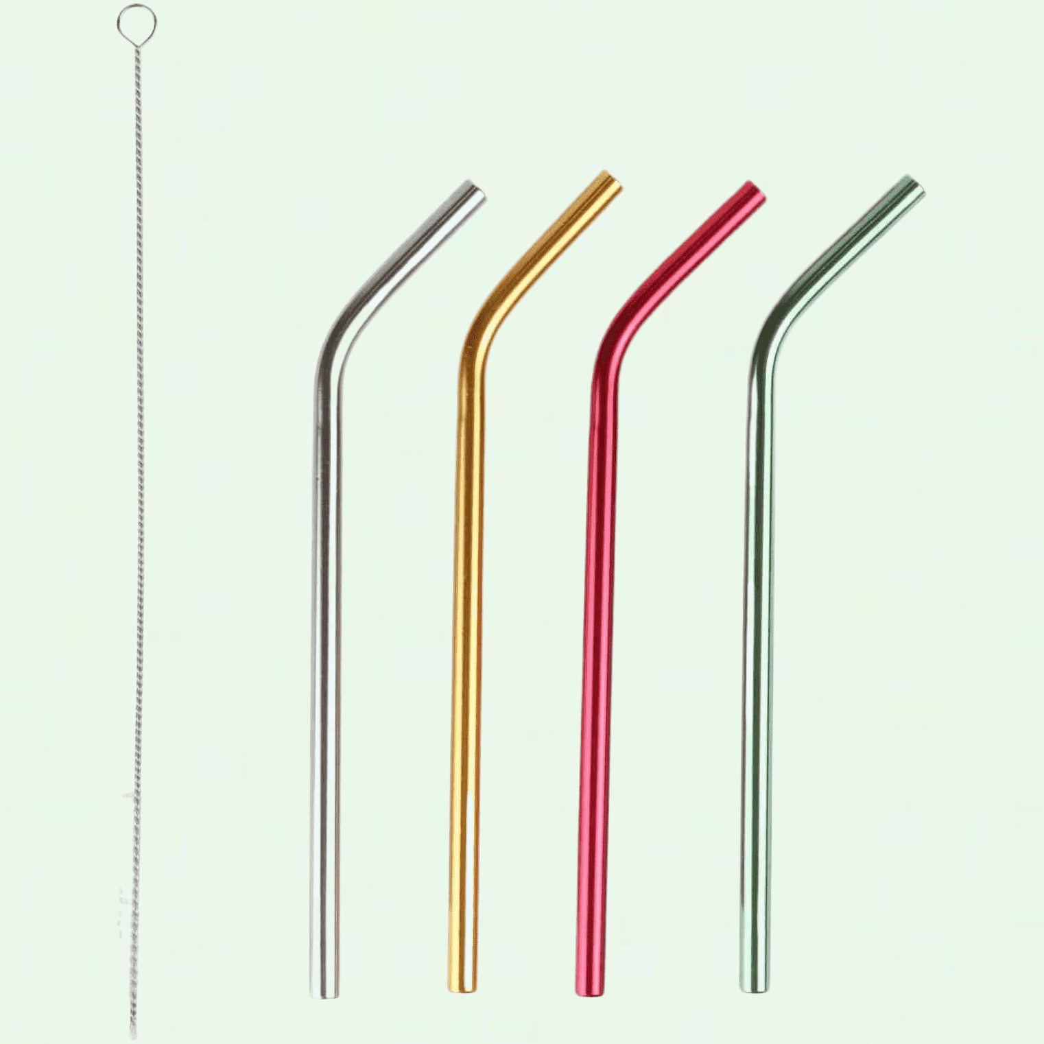 Set of 4 Multi Color Curved Aluminum Drinking Straws - Walmart.com