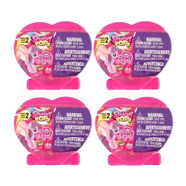 Set of 4 My Little Pony Suprise Fashems Squishy Pops - Heart shaped ...