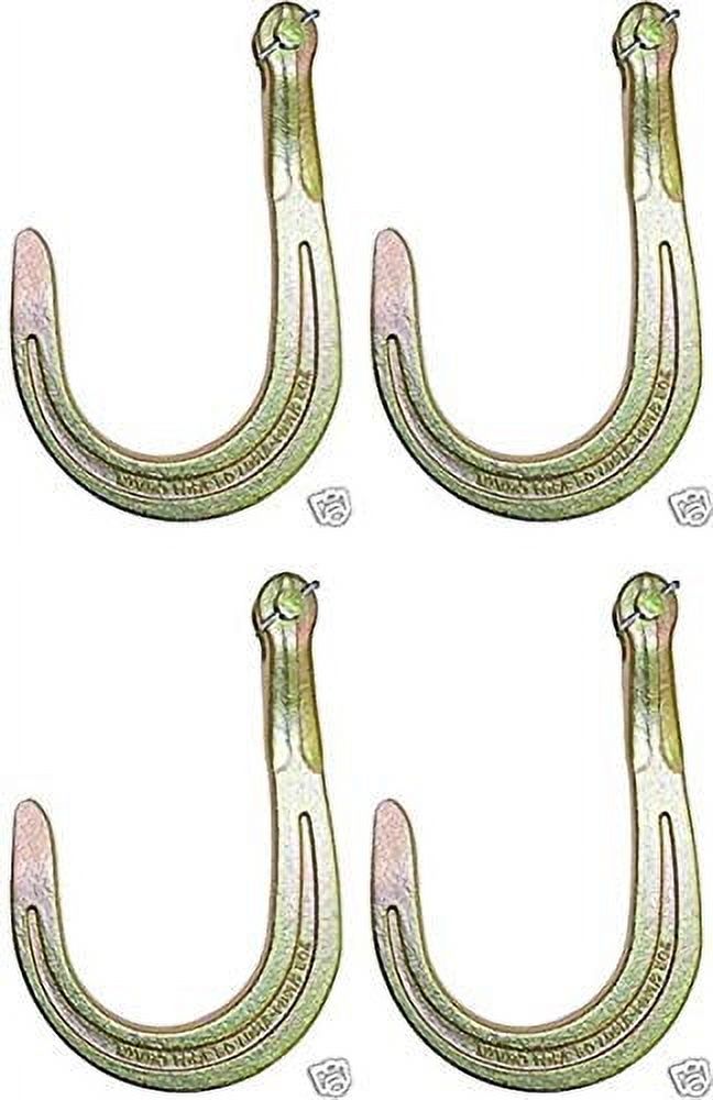 Set of 4, N711-10CL-x4 8" Clevis J Hook (Short J Hook) for Chain, Wrecker, Tow Truck, Rollback ...