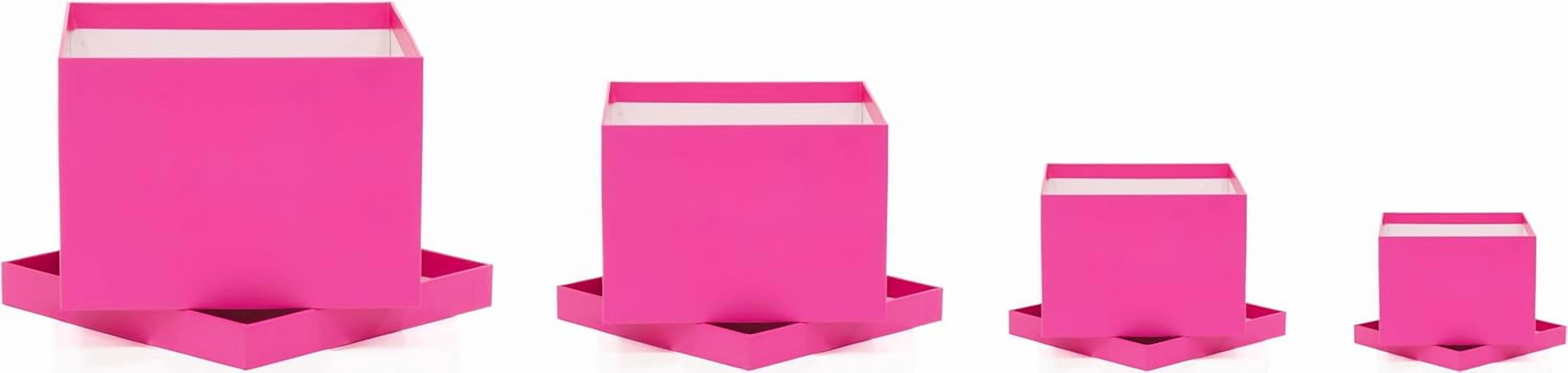 Set of 4 Nested Square Paperboard Boxes (6.25", 7.25", 8.25", 9.25 ...