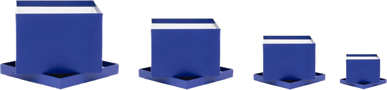 Set of 4 Nested Square Paperboard Boxes (6.25", 7.25", 8.25", 9.25 ...