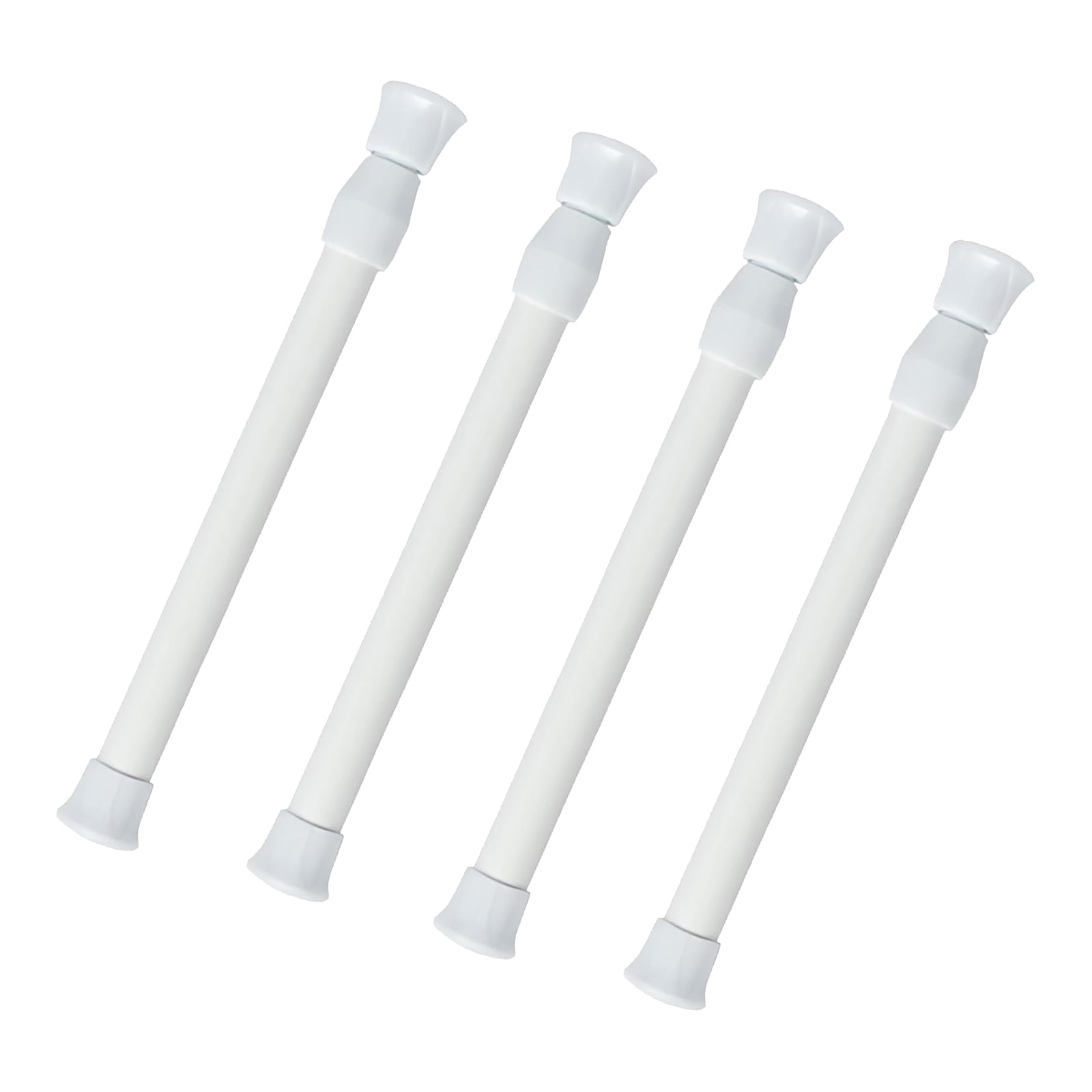 Set of 4 Never Slip Modifiable Curtain Rods Permanent PVC Design for ...