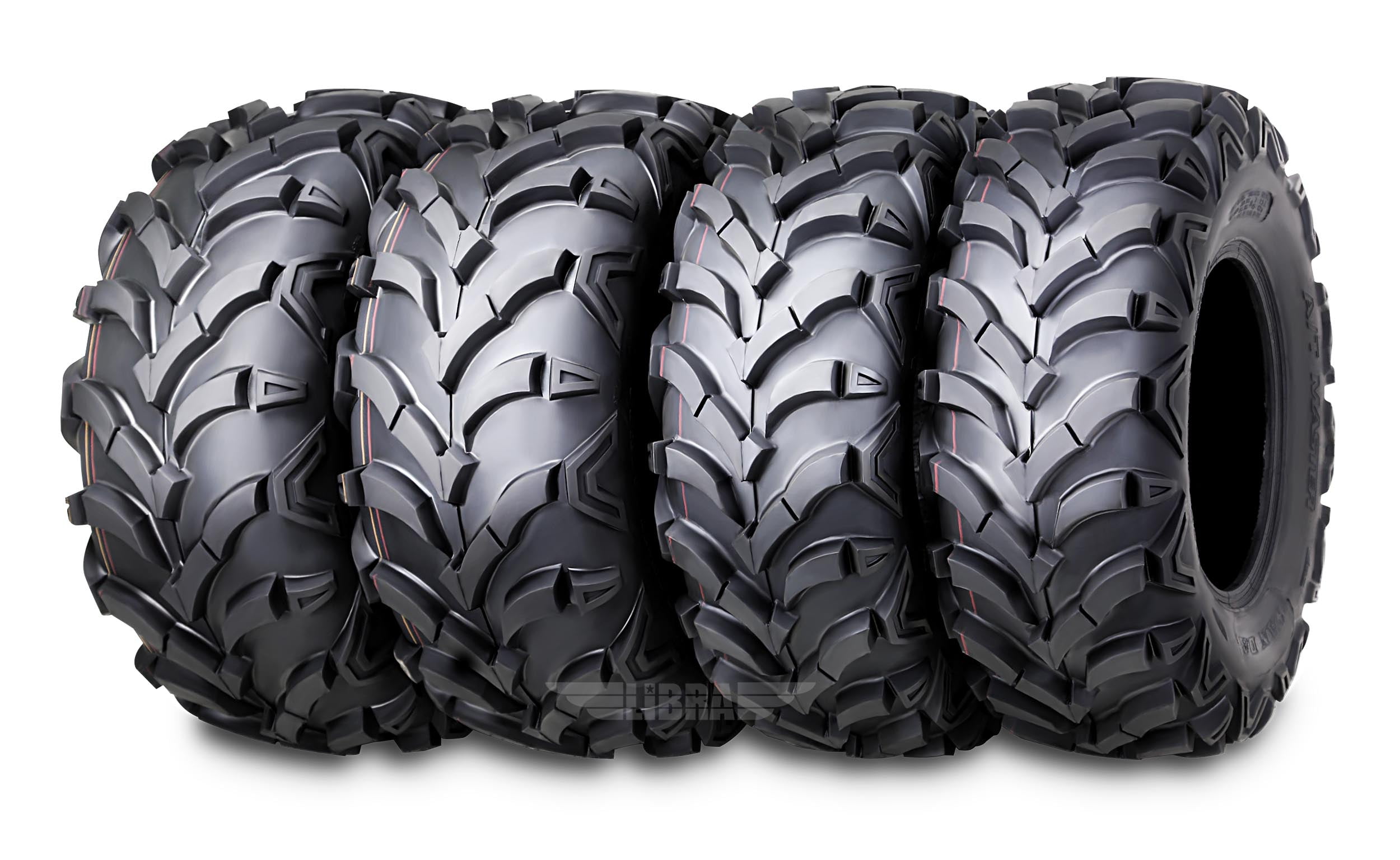Set of 4 WANDA ATV/UTV Tires 24x8-12 Front & 24x10-11 Rear, 6PR P341 ...