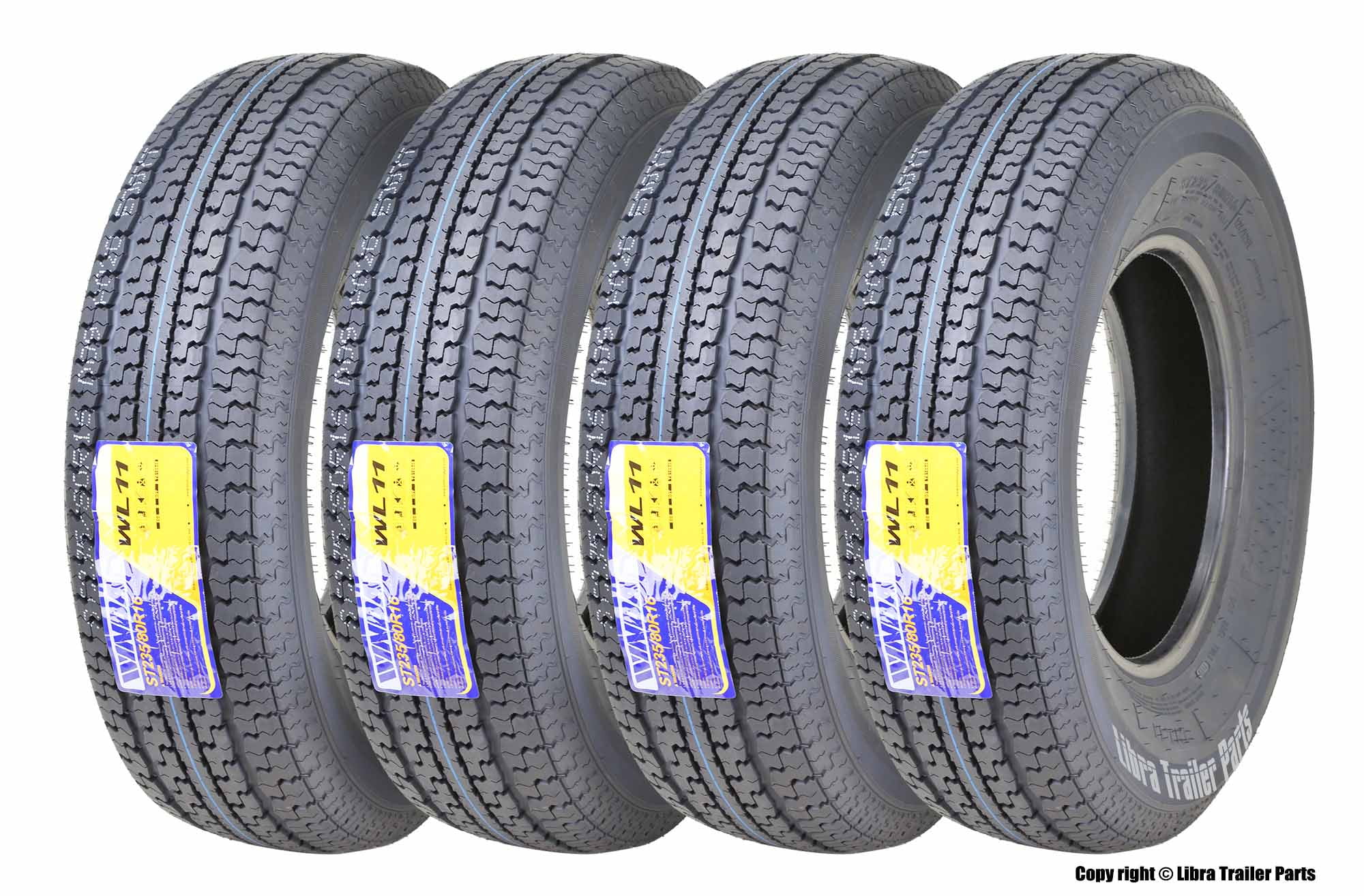 WINDA Premium Trailer Tires Set of 4, ST235/80R16 Radial 10PR Load ...