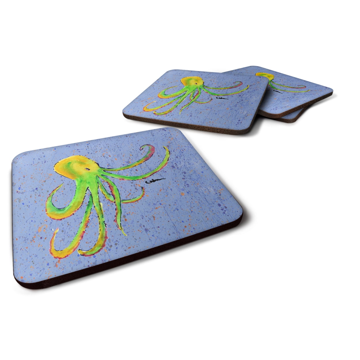 Set of 4 Octopus Foam Coasters - Walmart.com
