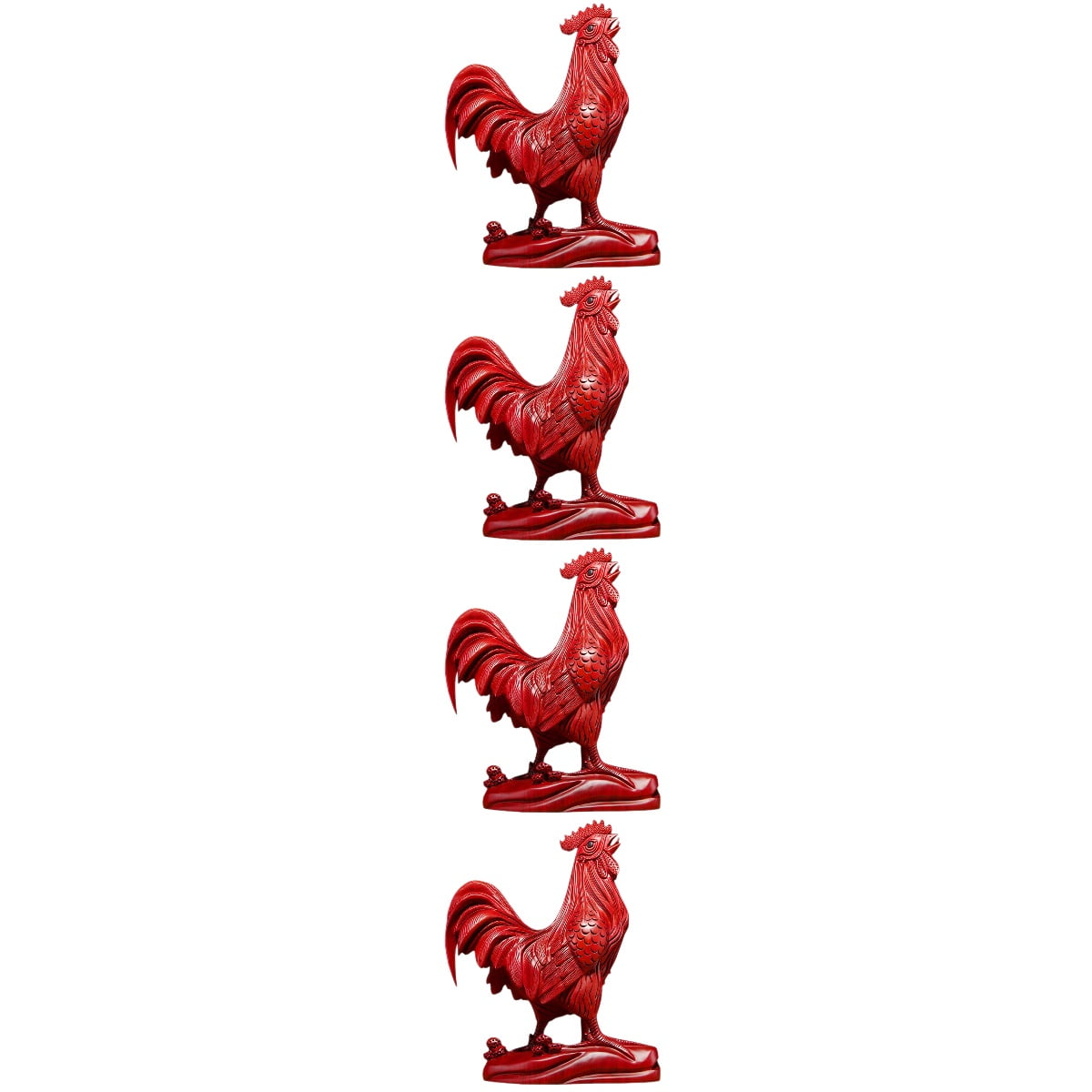 Set of 4 Ornament Chicken Statue Rooster Shape 10x8cm Brown - Walmart.com