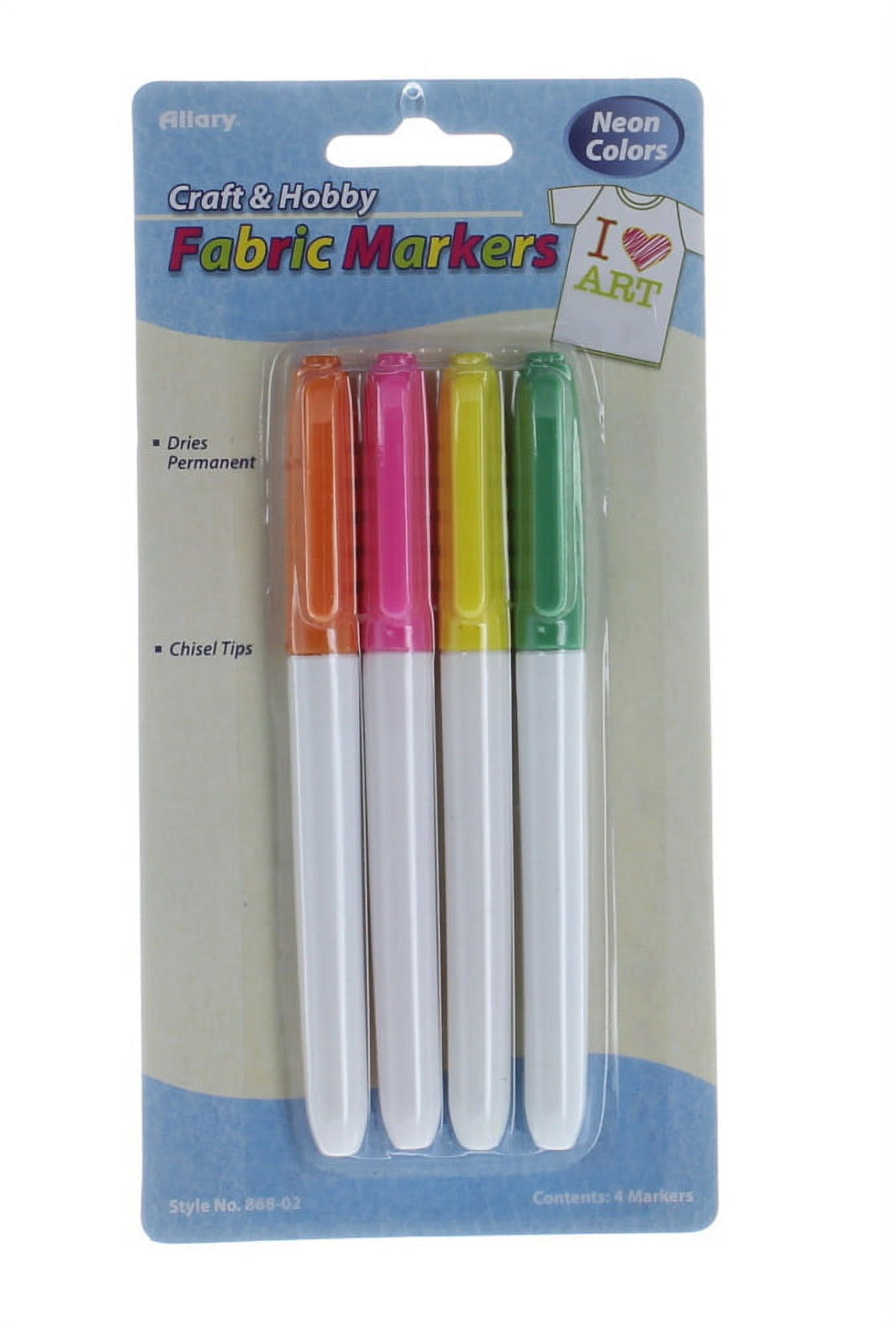 Set of 4 Permanent Fabric Markers Allary Craft and Hobby Choose Colors ...