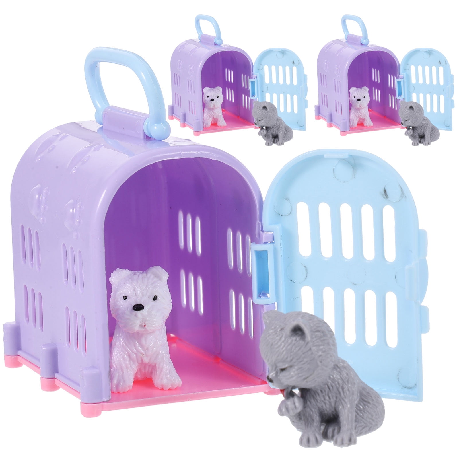 Set of 4 Pet Carrier Role Play Mini Pet Room Desktop Decoration Child 7 ...