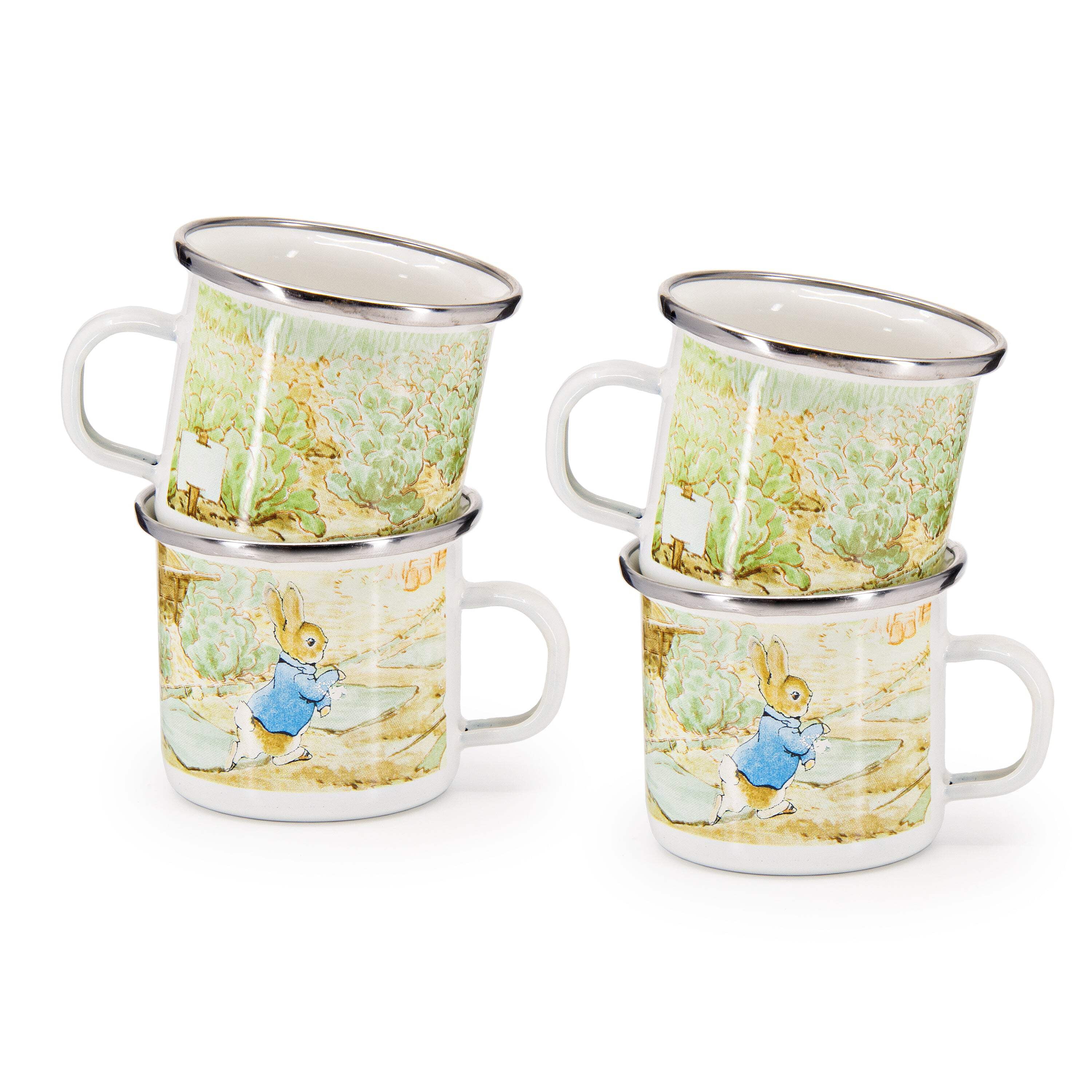 Peter Rabbit Pattern - Set of 4 - 4 oz Child Mugs - Golden Rabbit ...