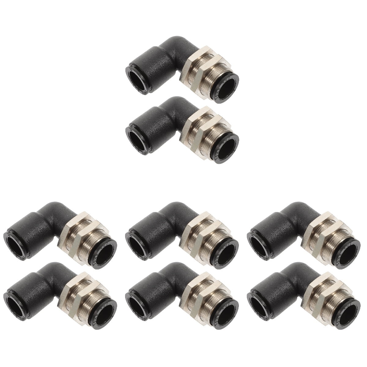 Set of 4 Pipe Quick Connect Hydraulic Hose Fittings Elbow Bulkhead ...