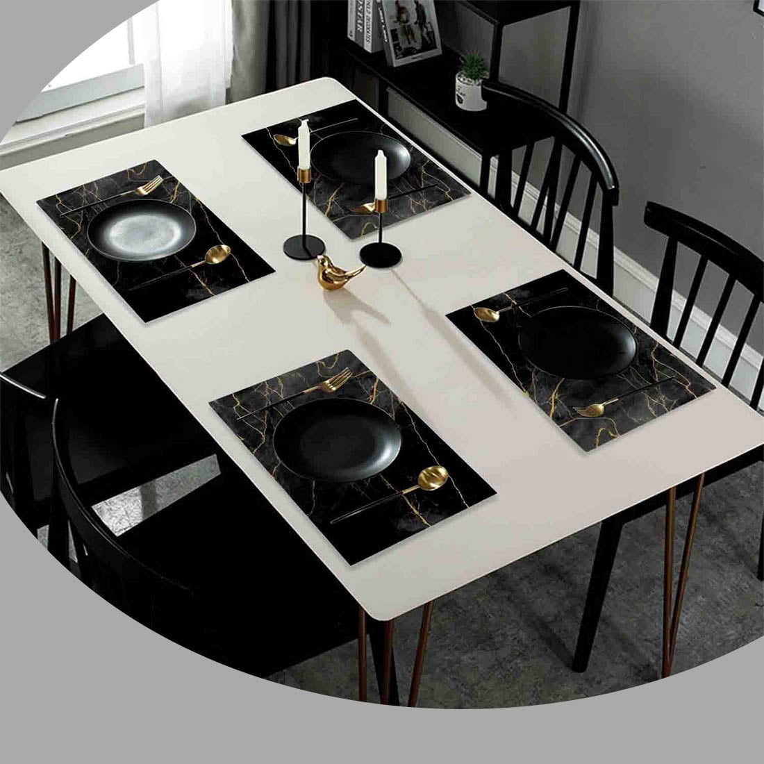 Set of 4 Placemats Heat Resistant Dining Table Place Mats Kitchen Table ...