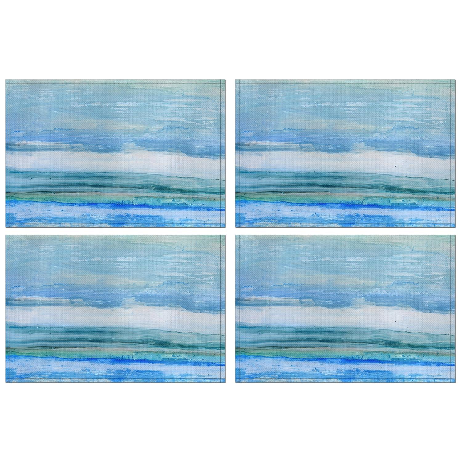 Set of 4 Placemats Modern Abstract Art Table Mats Heat Resistant ...