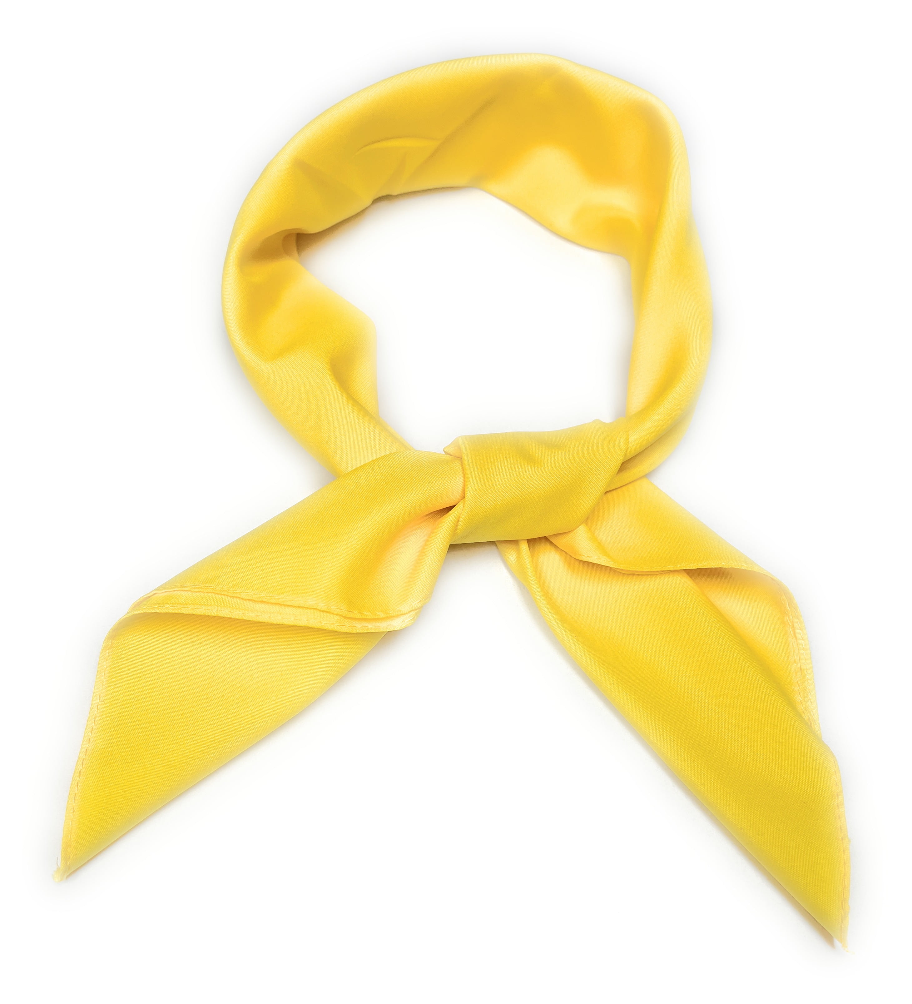 Set of 4 Plain Neck Scarves For Women Chiffon Square Scarf (Yellow ...
