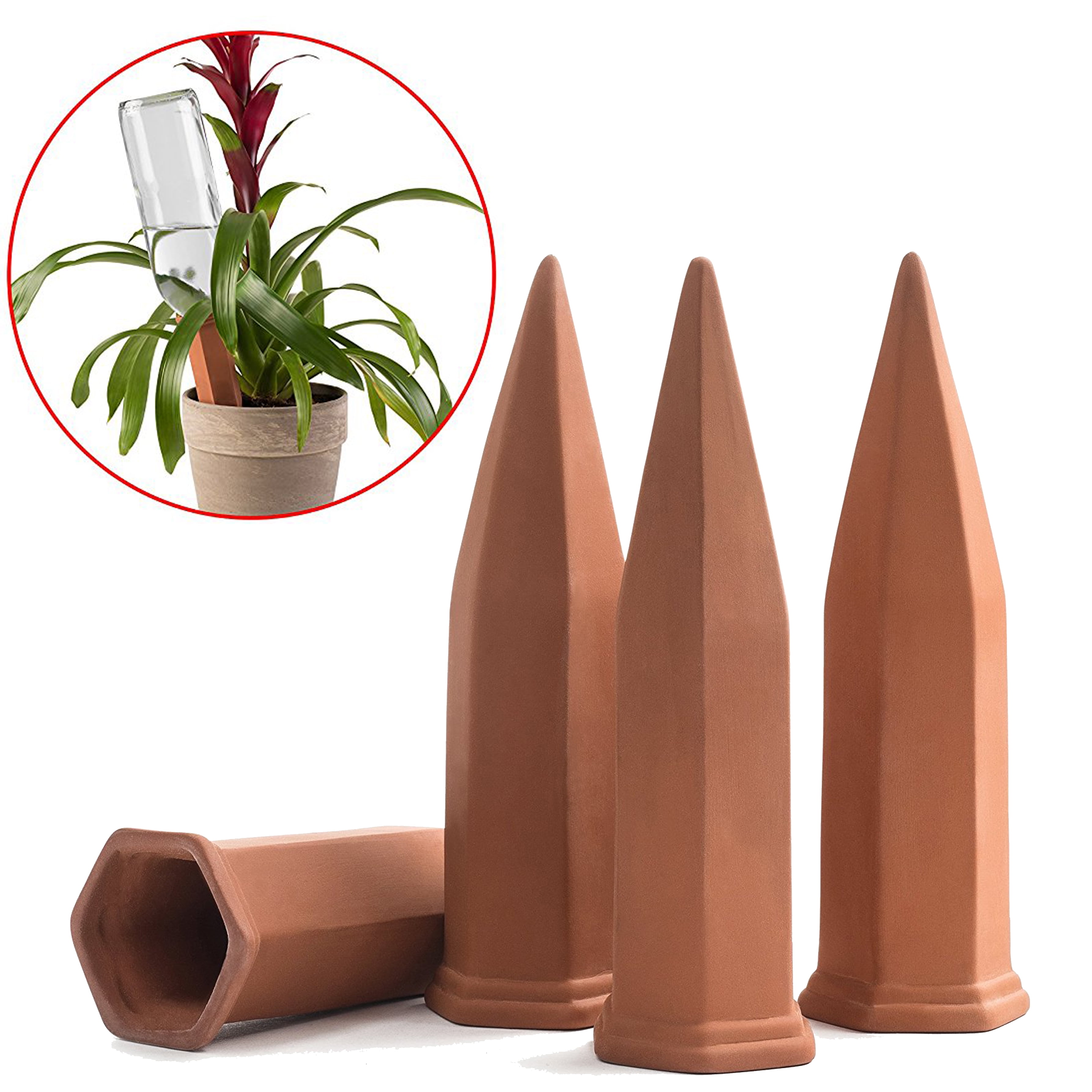 Set of 4 Plant Sitter Self-Watering Stakes for Indoor and Outdoor ...