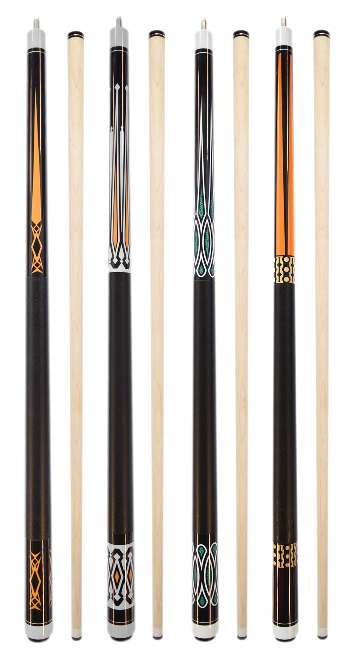 Set of 4 Pool Cues New 58" Billiard House Bar Pool Cue Sticks (SETB11 ...