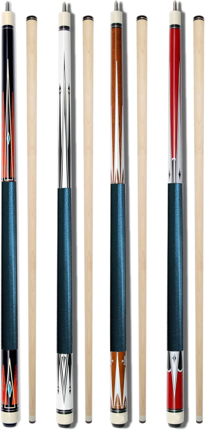 Set of 4 Pool Cues New 58" Billiard House Bar Pool Cue Sticks - Walmart.com
