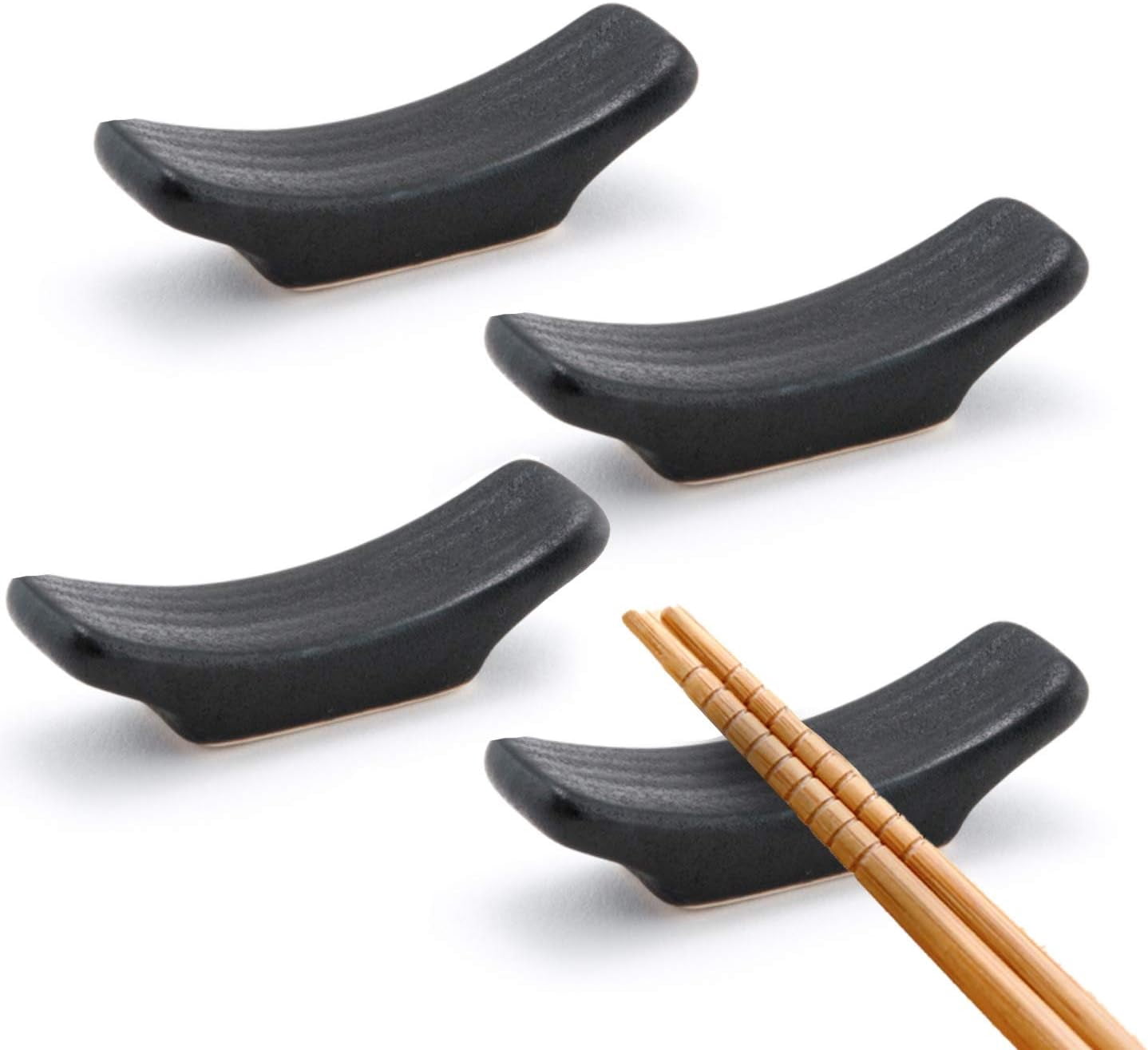 Set of 4 Porcelain Knife Rests Chopstick Rest set (Black) - Walmart.com