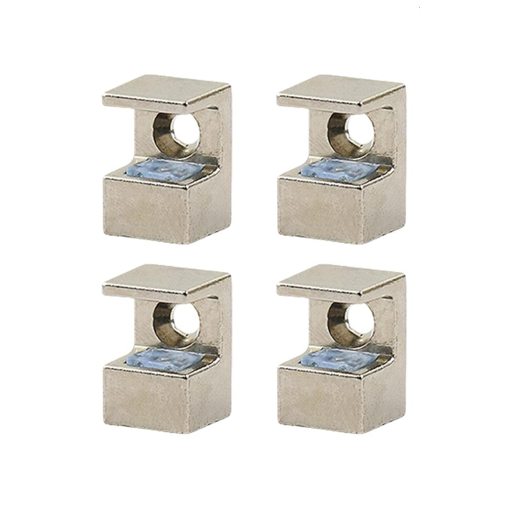 Set of 4 Practical Adjustable Glass Holders for Shelves and Panel Daily ...