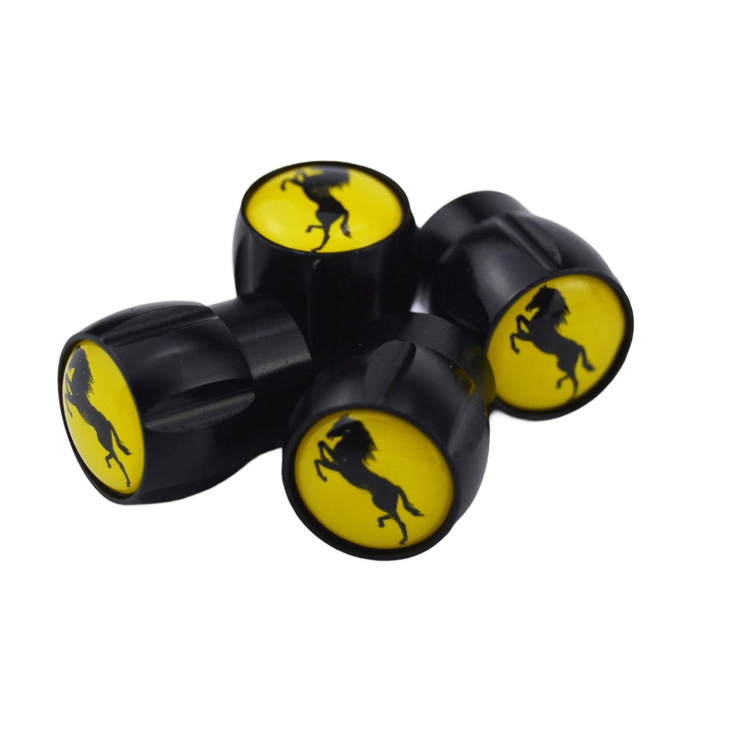 (Set of 4) Prancing RRF12 Horse Aluminum Auto Tire Valve Stem Cap Cover ...