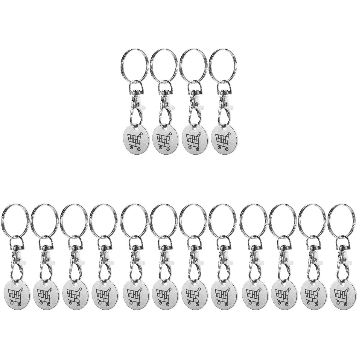 Set of 4 Quarter Holder Keychains Shopping Trolley Token Tokens ...