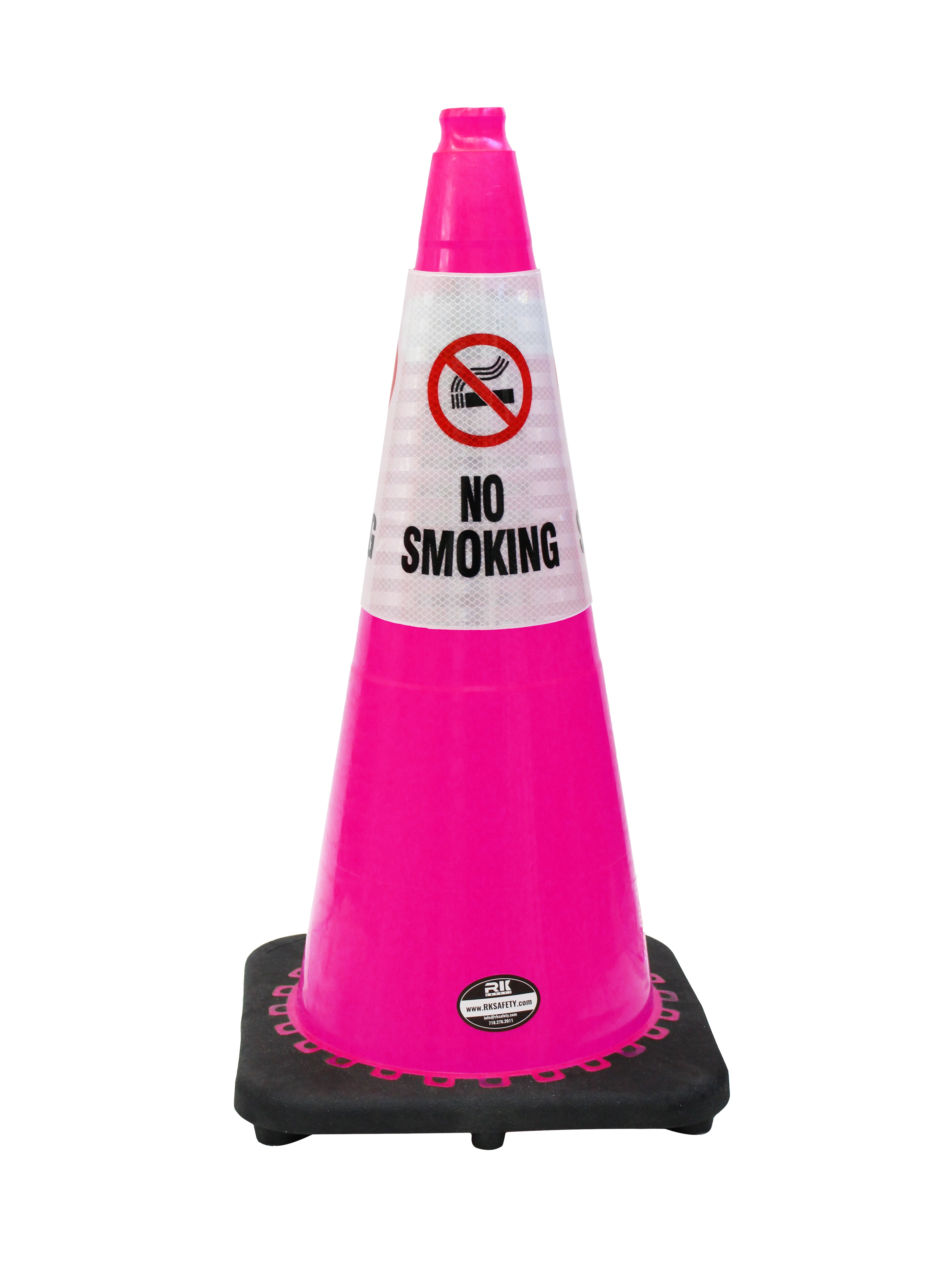 (Set of 4) RK 28" Pink Safety Traffic PVC Cones Black Base with"NO ...