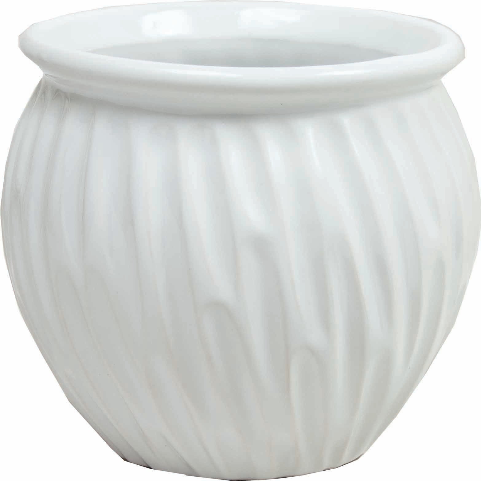 Set of 4 Reactive White Glazed Swirl Planter - Walmart.com