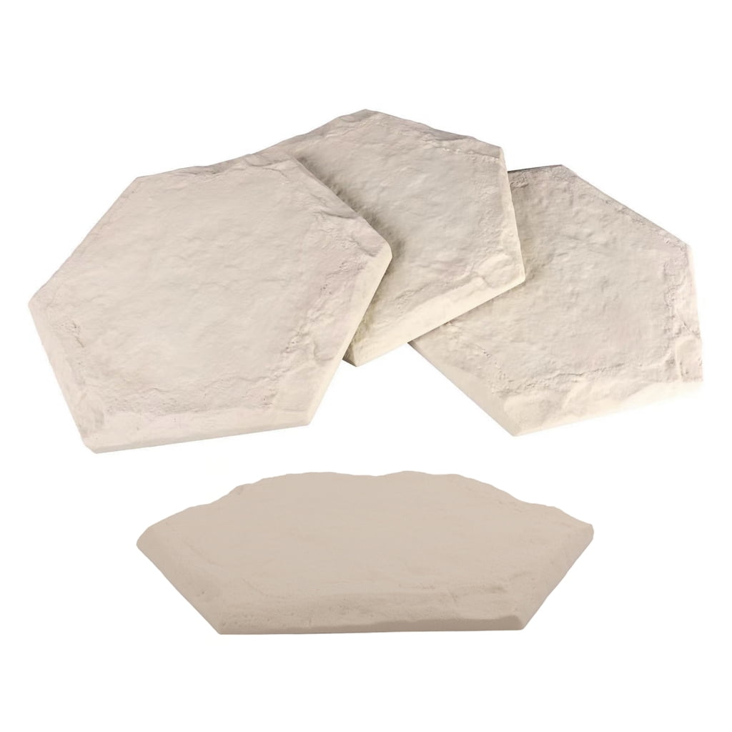 Set of 4 Realistic Limestone Look Stepping Stones for Outdoor Landscape ...