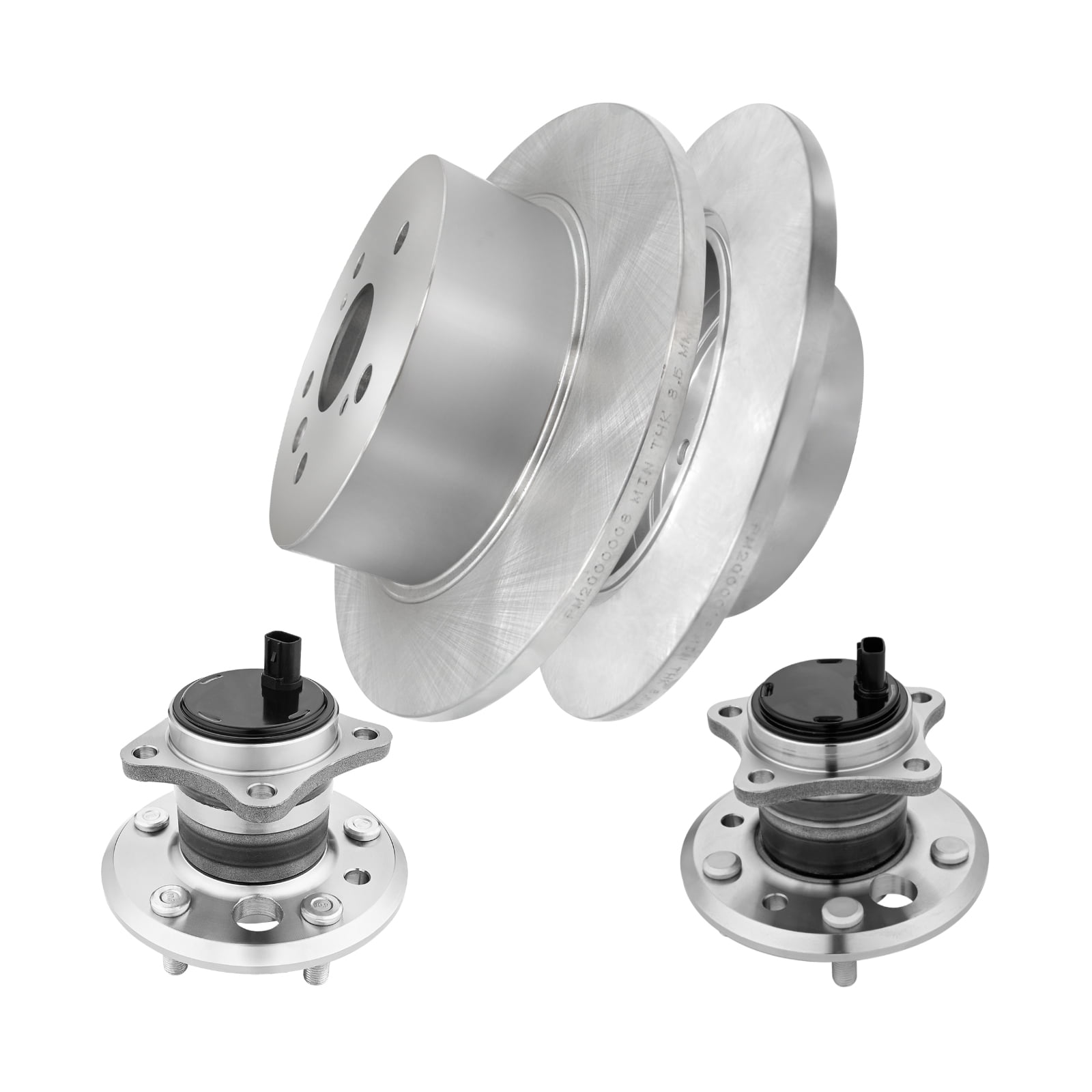 Set of 4 Rear Disc Brake Rotors-Wheel Hub Bearing Assembly For 2007 ...