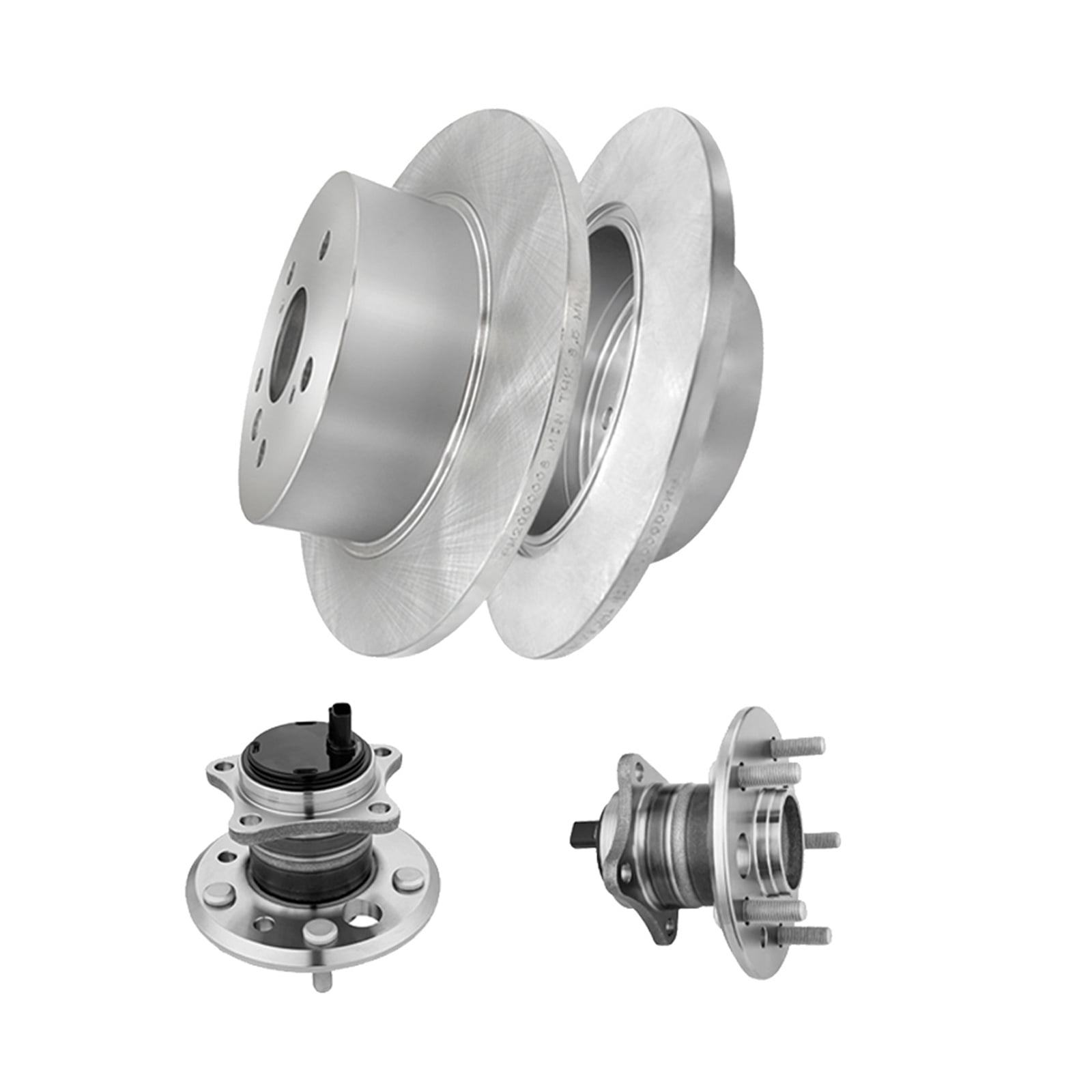 Set of 4 Rear Disc Brake Rotors-Wheel Hub Bearing Assembly For 2008 ...