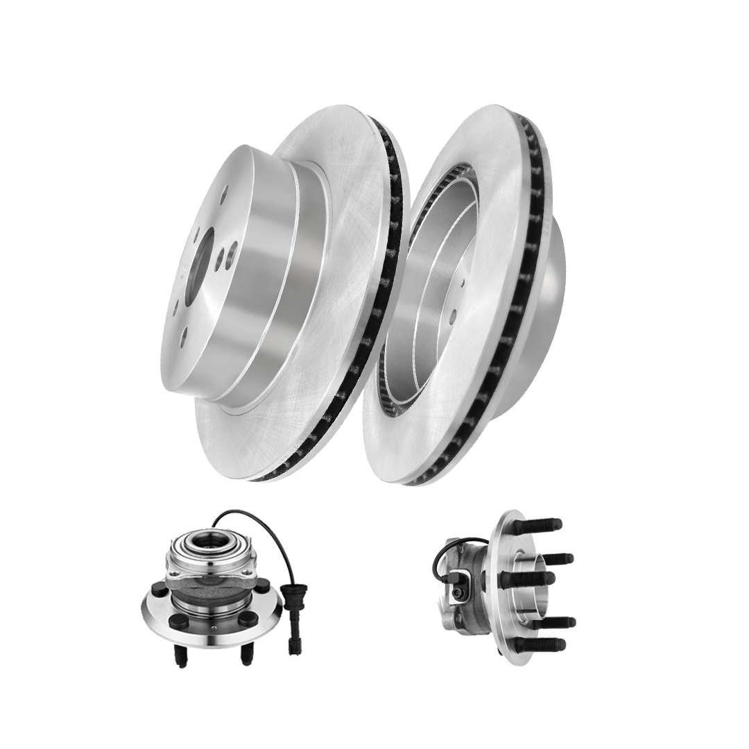 Set of 4 Rear Disc Brake Rotors-Wheel Hub Bearing Assembly For 2010 ...