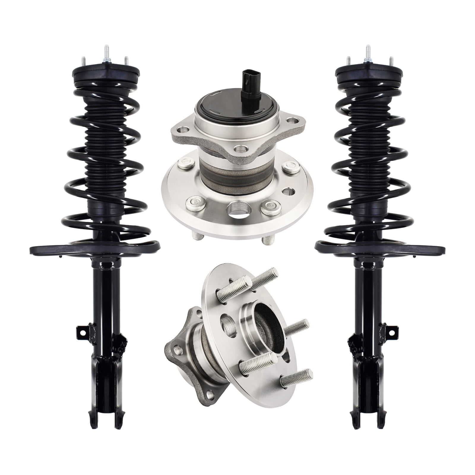 Set of 4 Rear Quick Complete Strut-Coil Spring-Wheel Hub Bearing ...