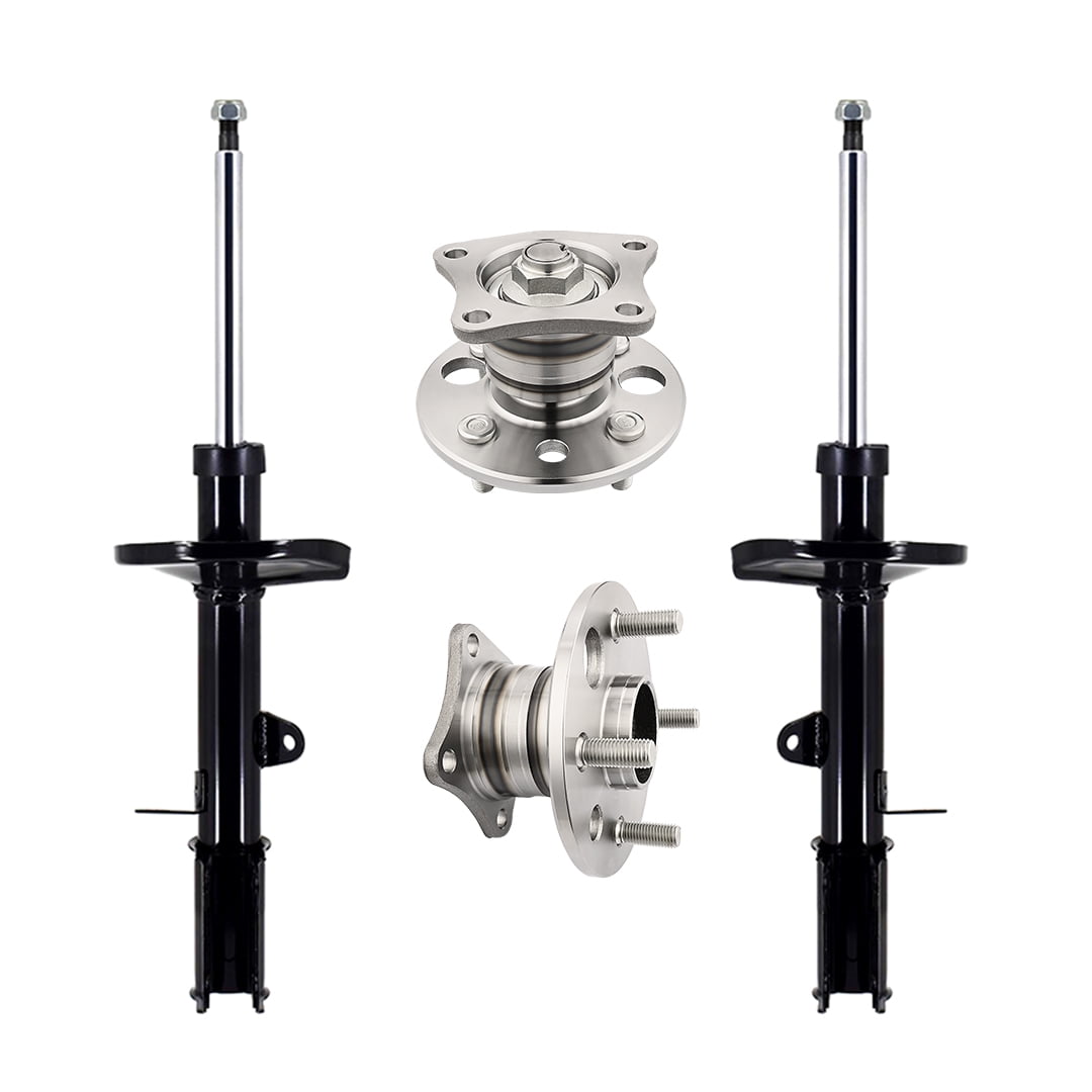 Set of 4 Rear Suspension Strut Assembly-Wheel Hub Bearing Assembly For ...