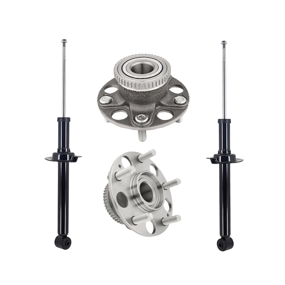 Set of 4 Rear Suspension Strut Assembly-Wheel Hub Bearing Assembly For ...