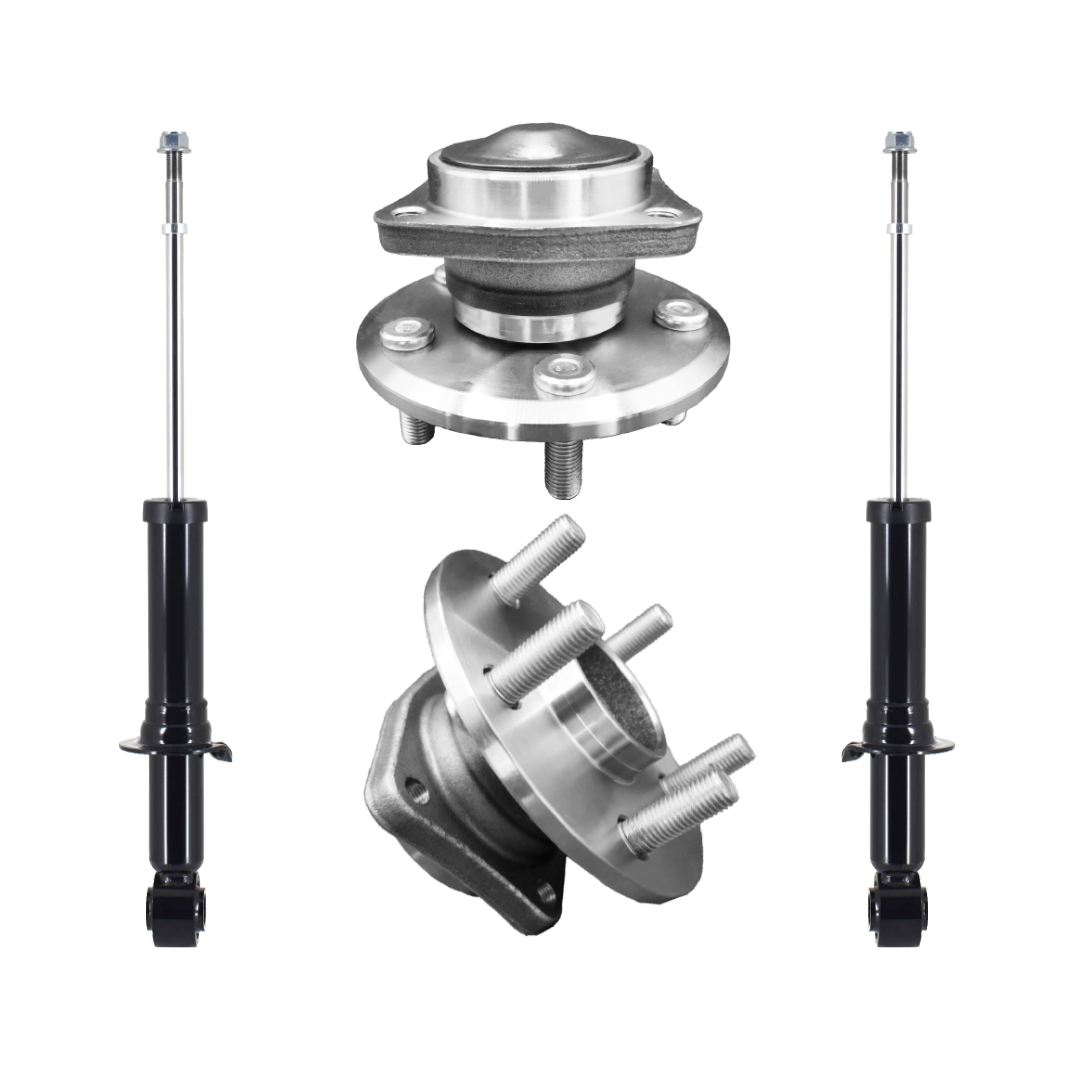 Set of 4 Rear Suspension Strut Assembly-Wheel Hub Bearing Assembly For ...