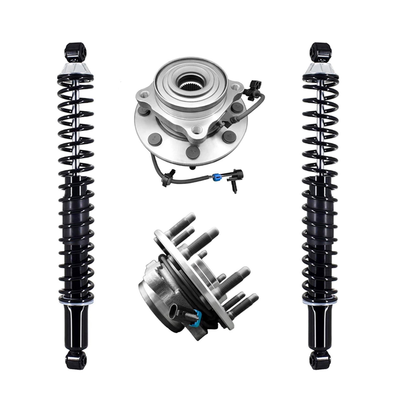 Set of 4 Rear Wheel Hub Bearing Assembly-Complete Shock Absorber Kit ...