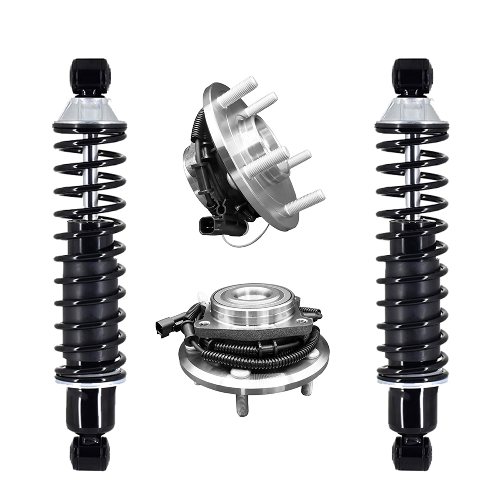 Set of 4 Rear Wheel Hub Bearing Assembly-Complete Shock Absorber Kit ...