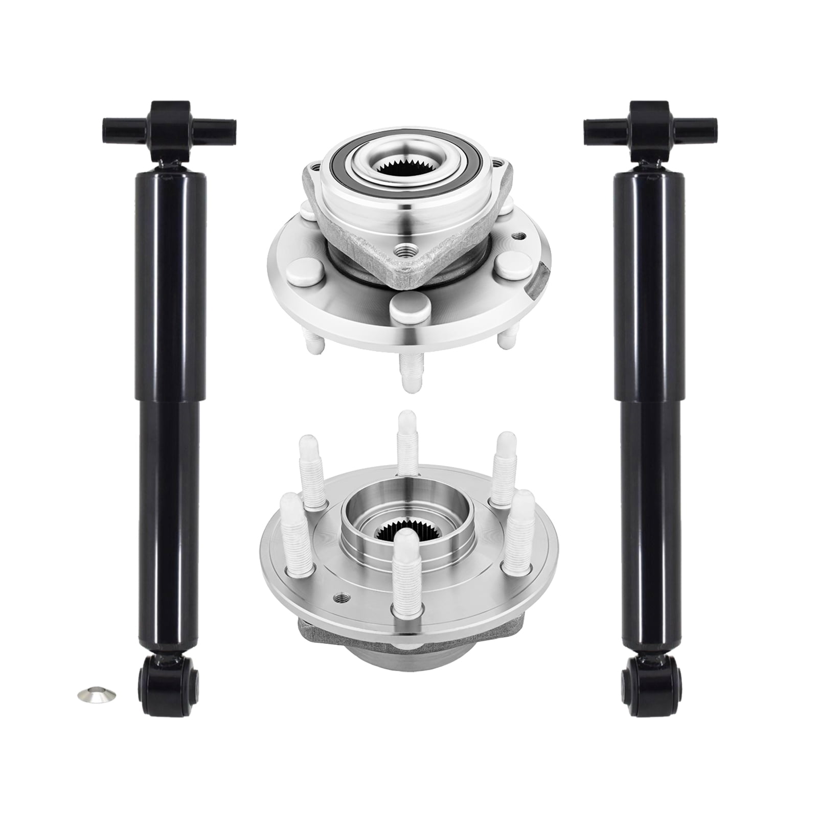 Set of 4 Rear Wheel Hub Bearing Assembly-Shock Absorber For 2007-2016 ...