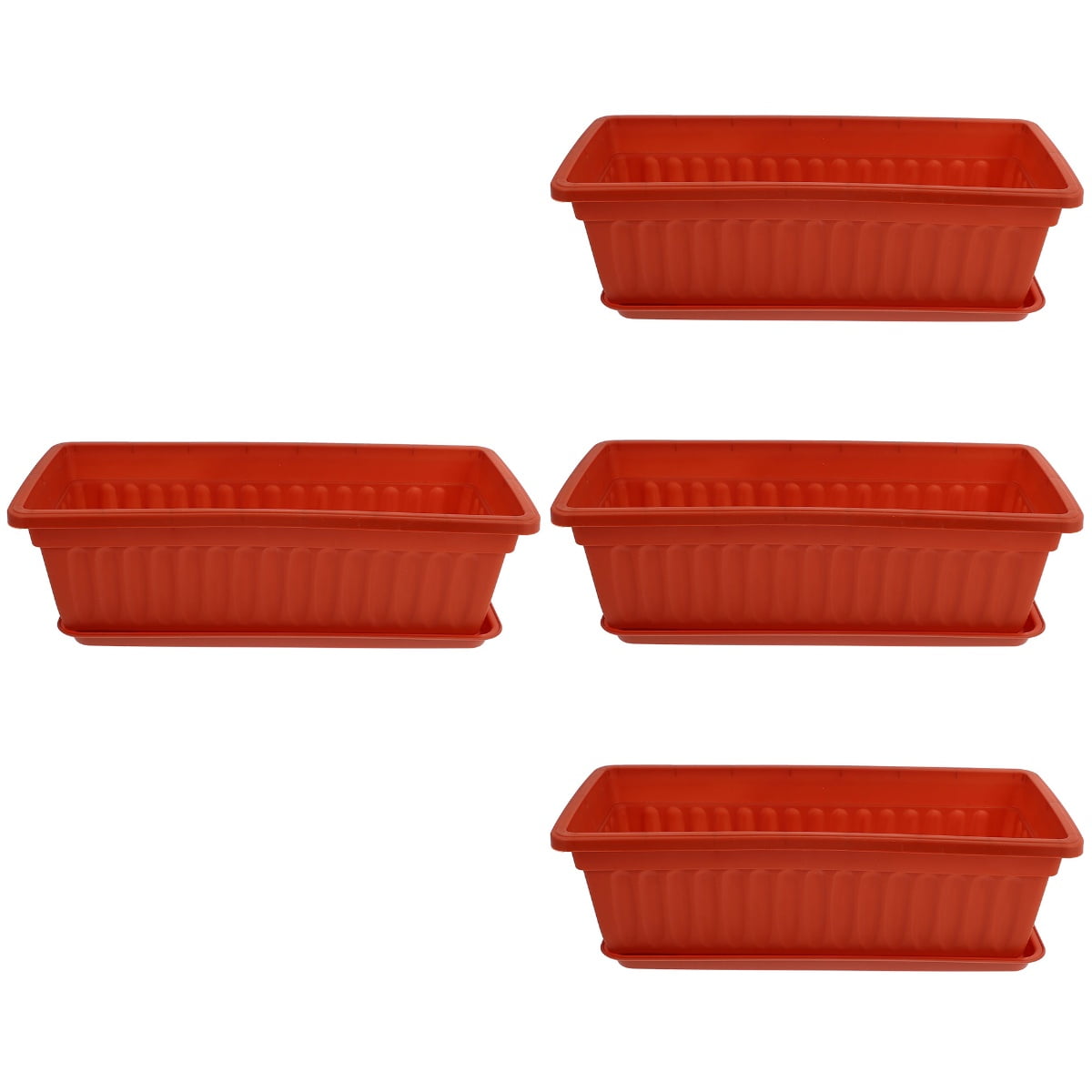Set of 4 Rectangular Flower Pot Plant Pots Indoor Planter for Plants ...