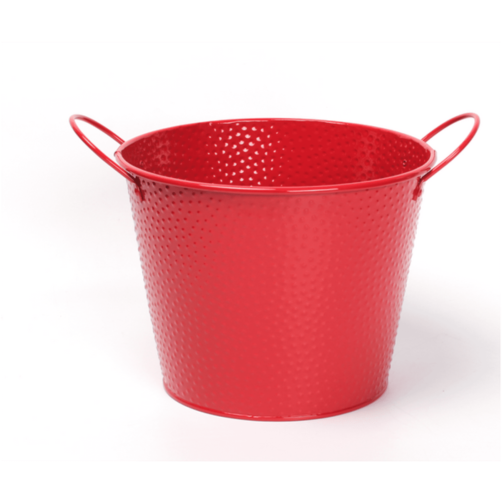 Set of 4 Red Embossed Metal With Ear Handles Bucket - Walmart.com