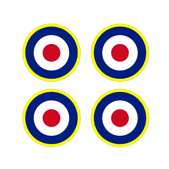 Set of 4 Remote Control (RC10) Yellow Red Blue White RAF Roundels 4" RC ...