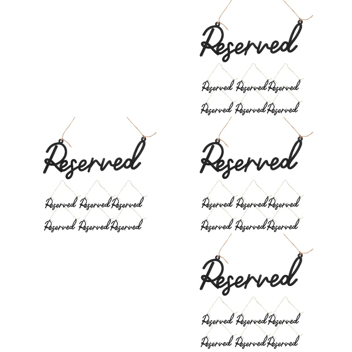 Set of 4 Reserved Sign Hanging Reception Chairs Decoration Wedding ...