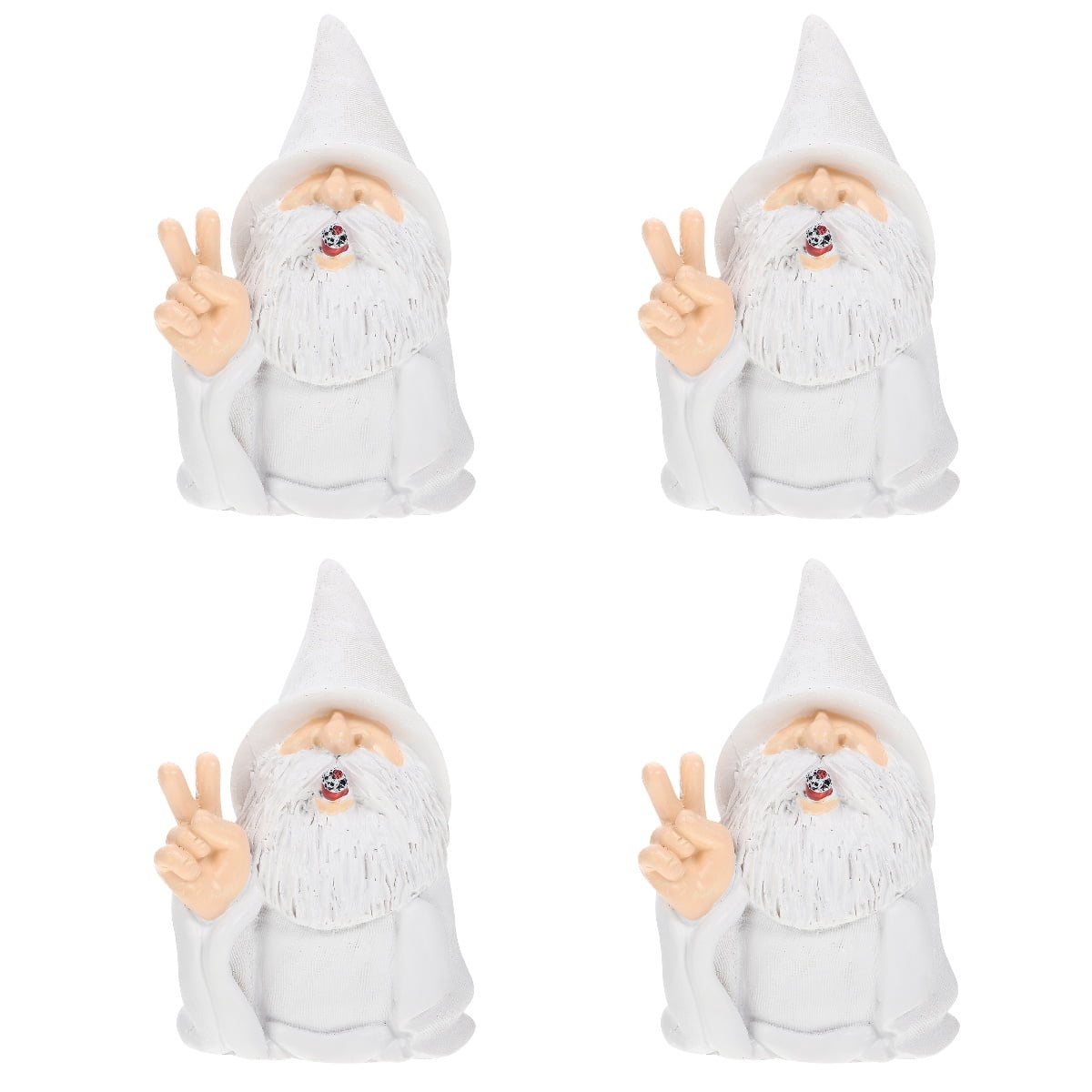 Set of 4 Resin Gnome Courtyard Adornment Figurines Funny Garden Gnomes ...